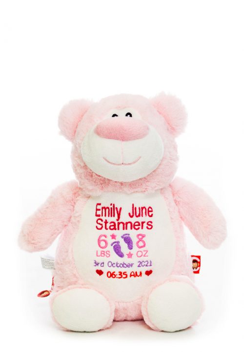 Personalised Pink Bear Teddy | Soft Sensory Gifts & Toys