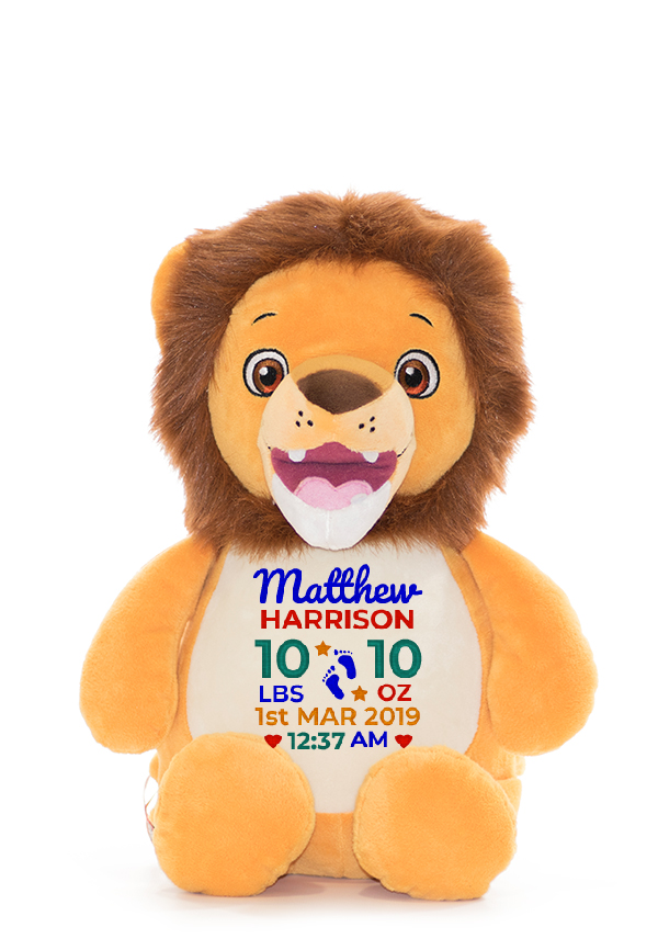 Lion Teddy Personalised Baby Sensory Toy - Cubbies